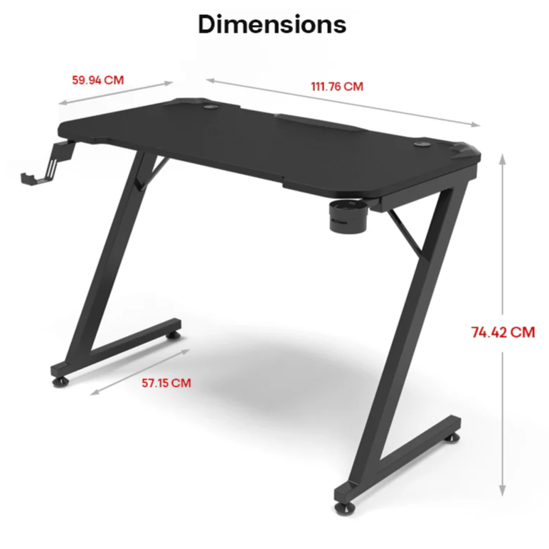 Tavolinë XTRIKE ME DK-02 Gaming Desk wih Headset Stand & Cup Holder Bl